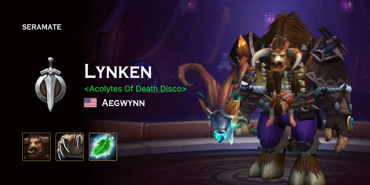 Lynken @ Aegwynn (US) · Seramate · WoW PvP Leaderboards, Arena Activity, Character Profiles & more.