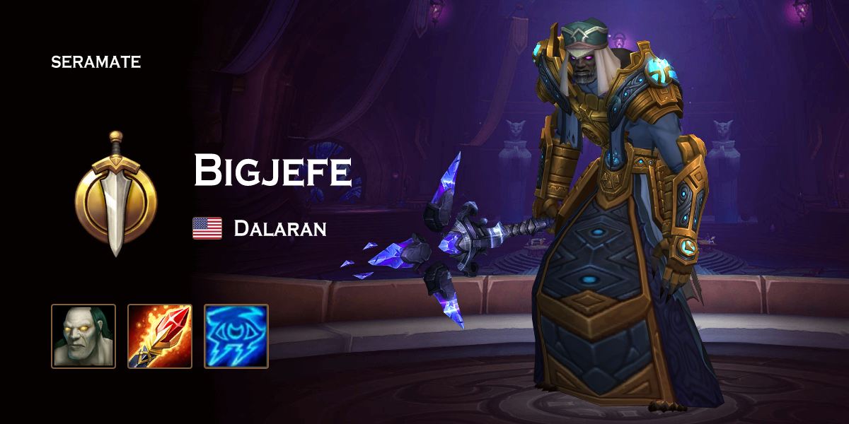 Bigjefe @ Dalaran (US) · Seramate · WoW PvP Leaderboards, Arena Activity, Character Profiles & more.