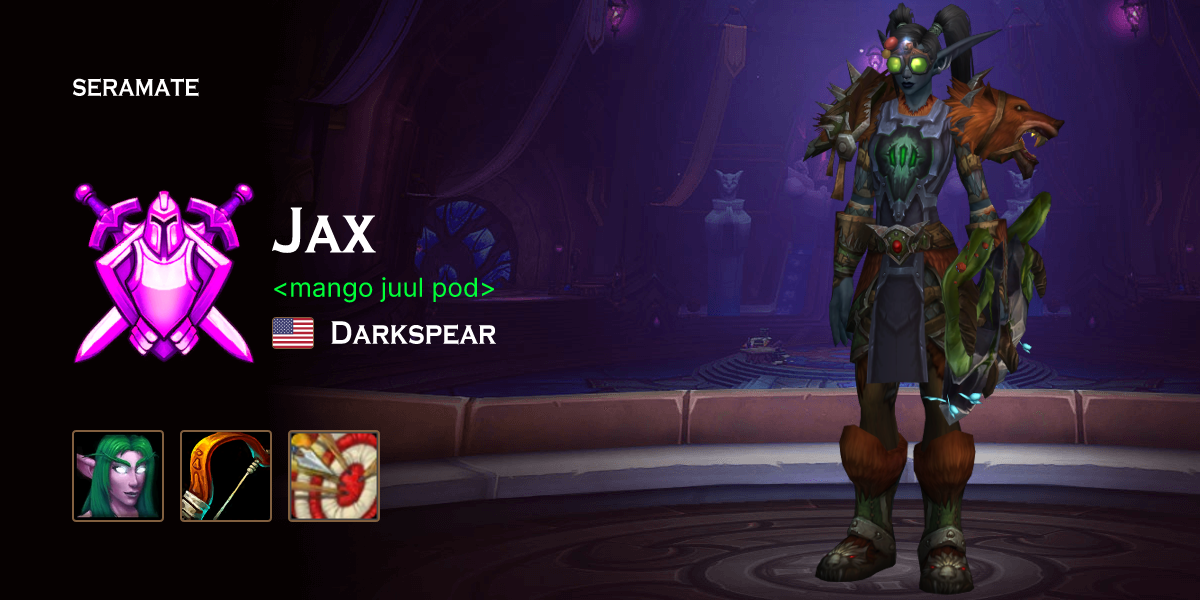 Jax @ Darkspear (US) · Seramate · WoW PvP Leaderboards, Arena Activity, Character Profiles & more.