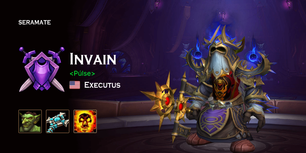 Invain @ Executus (US) · Seramate · WoW PvP Leaderboards, Arena Activity, Character Profiles & more.