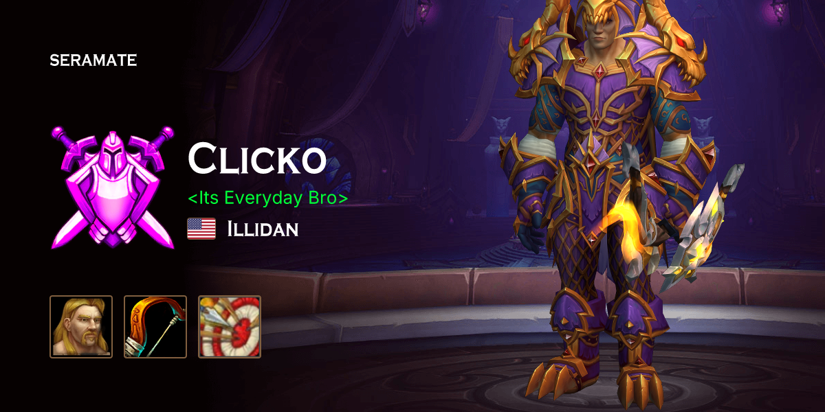 Clicko @ Illidan (US) · Seramate · WoW PvP Leaderboards, Arena Activity, Character Profiles & more.