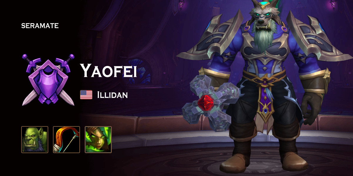 Yaofei @ Illidan (US) · Seramate · WoW PvP Leaderboards, Arena Activity, Character Profiles & more.
