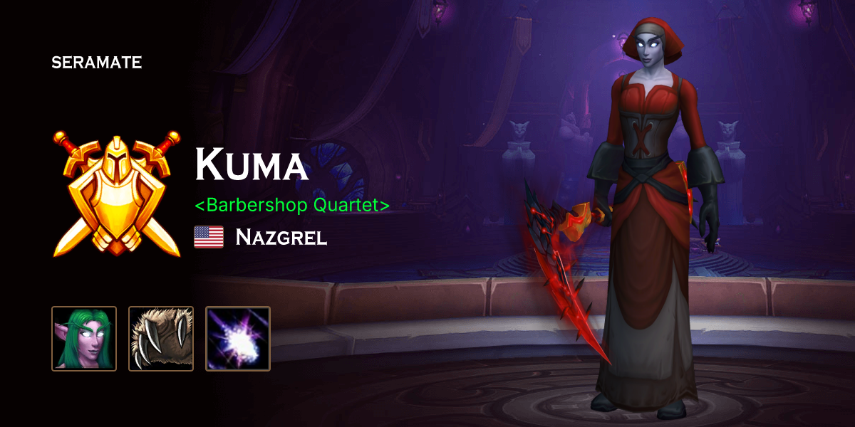 Kuma @ Nazgrel (US) · Seramate · WoW PvP Leaderboards, Arena Activity, Character Profiles & more.