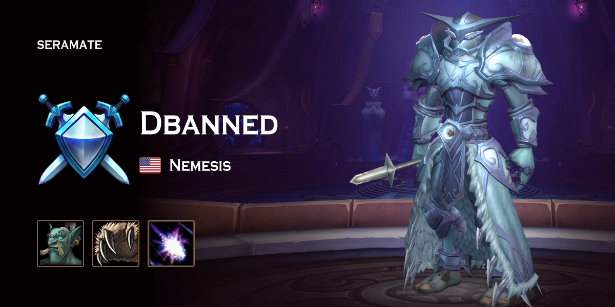 Dbanned @ Nemesis (US) · Seramate · WoW PvP Leaderboards, Arena Activity, Character Profiles & more.