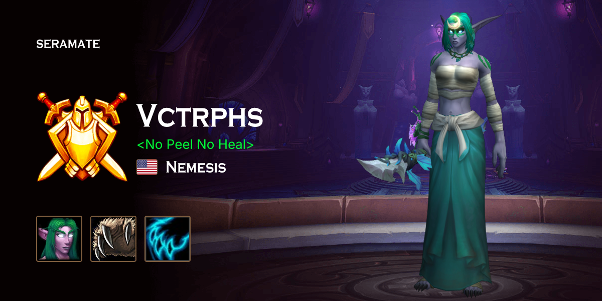Vctrphs @ Nemesis (US) · Seramate · WoW PvP Leaderboards, Arena Activity, Character Profiles & more.