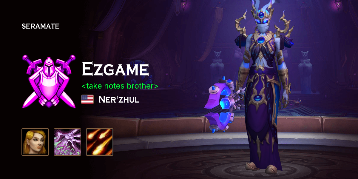 Ezgame @ Ner'zhul (US) · Seramate · WoW PvP Leaderboards, Arena Activity, Character Profiles & more.