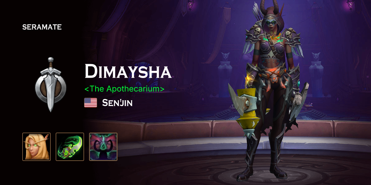 Dimaysha @ Sen'jin (US) · Seramate · WoW PvP Leaderboards, Arena Activity, Character Profiles ...