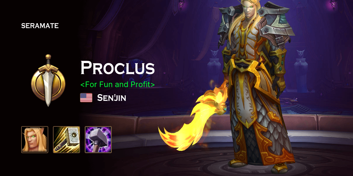 Proclus @ Sen'jin (US) · Seramate · WoW PvP Leaderboards, Arena Activity, Character Profiles & more.