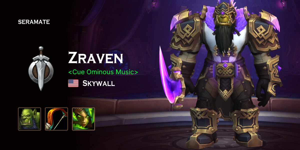Zraven @ Skywall (US) · Seramate · WoW PvP Leaderboards, Arena Activity, Character Profiles & more.