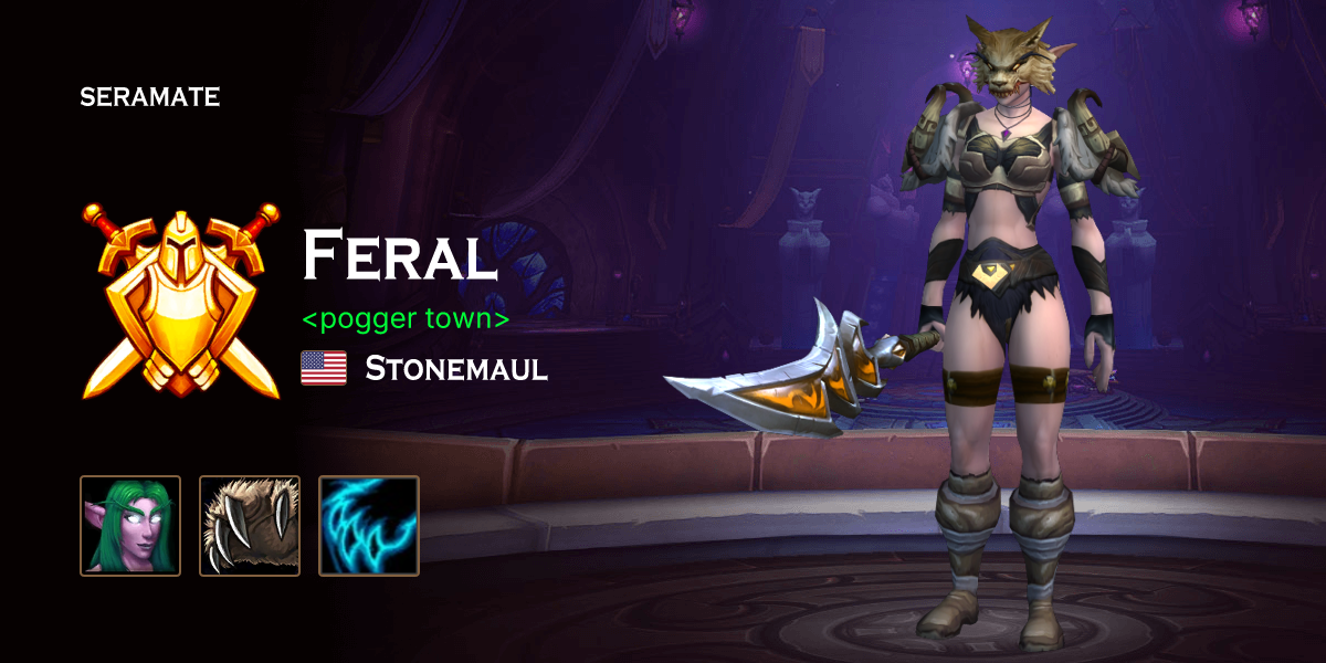 Feral @ Stonemaul (US) · Seramate · WoW PvP Leaderboards, Arena Activity, Character Profiles & more.