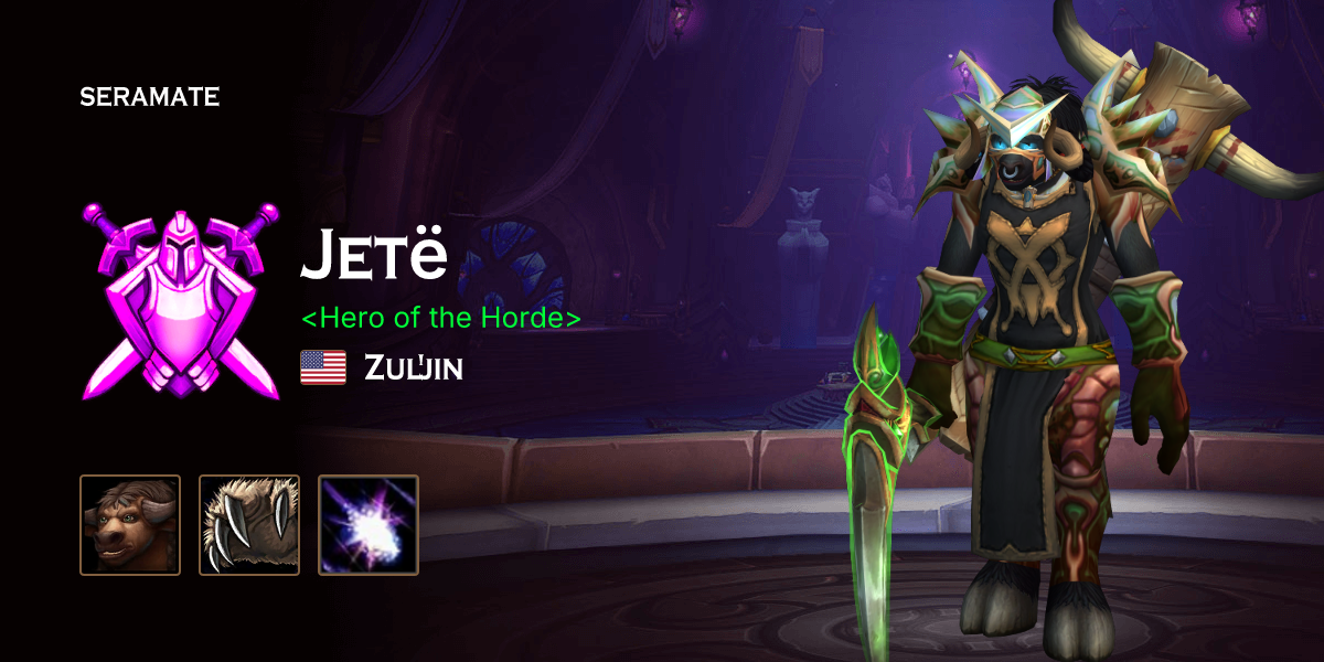 Jetë @ Zul'jin (US) · Seramate · WoW PvP Leaderboards, Arena Activity ...